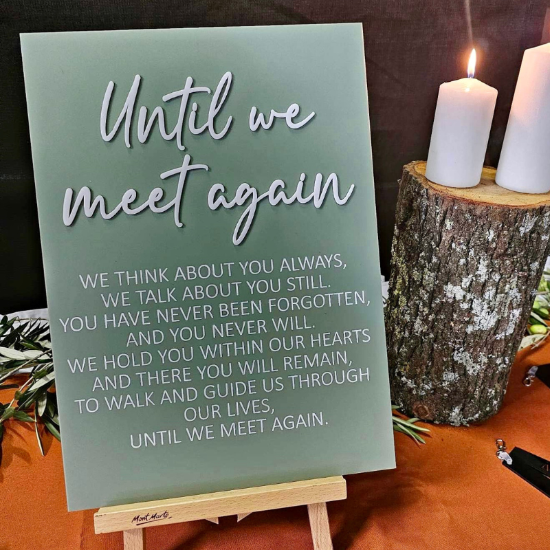 Memorial Signs – The Wedding & Event Co.