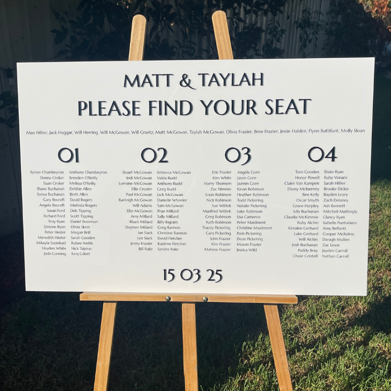 Wedding Seating Chart Signs Australia | Personalised Designs – The ...