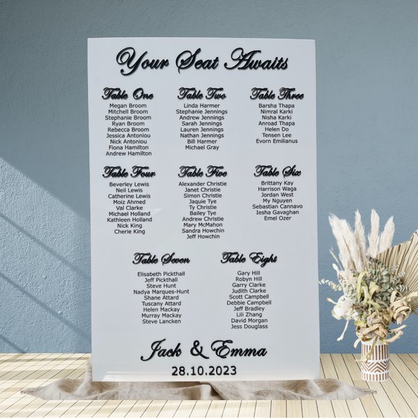 Seating Chart – Your Seat Awaits Design – The Wedding & Event Co.